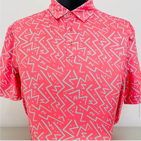 Coby Stevens | Shirts | Cs Coral Zig Zag Print Polo | Poshmark